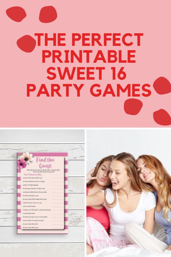 The Perfect Printable Sweet 16 Party Game Ideas - Fun Party Pop