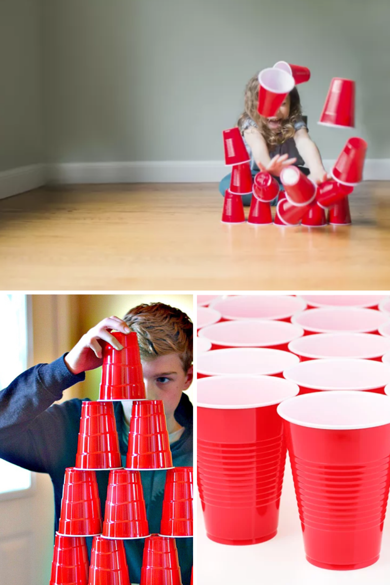 Flip, Stack, Blow - Minute to Win It Cup Games - Fun Party Pop