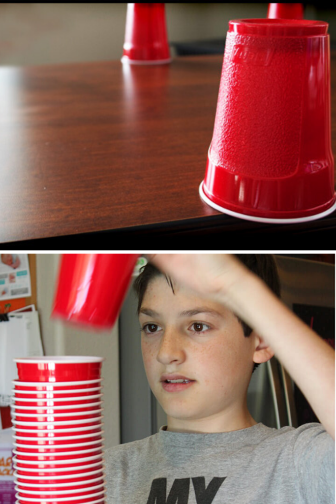 Flip, Stack, Blow - Minute to Win It Cup Games - Fun Party Pop