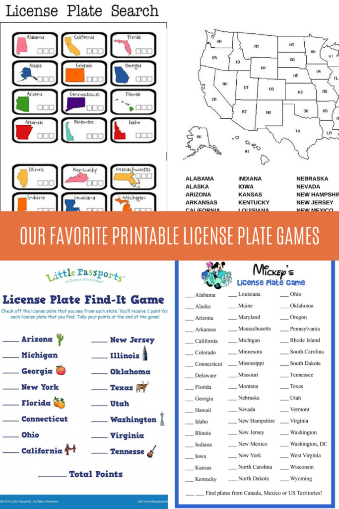 Travel Fun Printable License Plate Games - Fun Party Pop