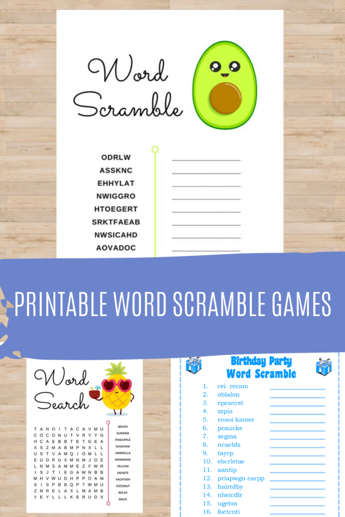A-Z Printable Word Games for Kids - Fun Party Pop