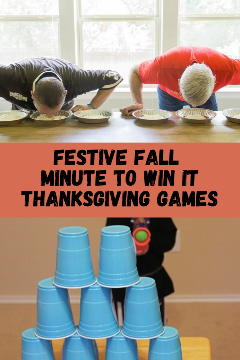 Festive Fall Minute to Win It Thanksgiving Games - Fun Party Pop