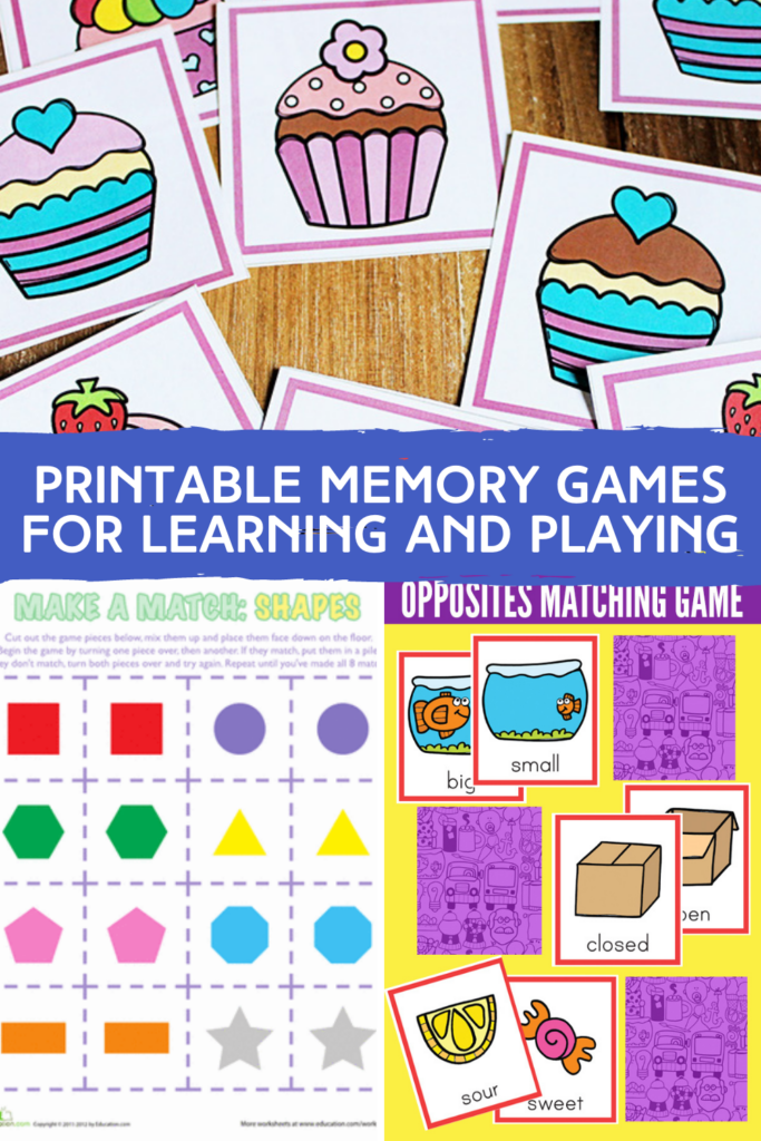 Printable Memory Games for Learning and Playing - Fun Party Pop