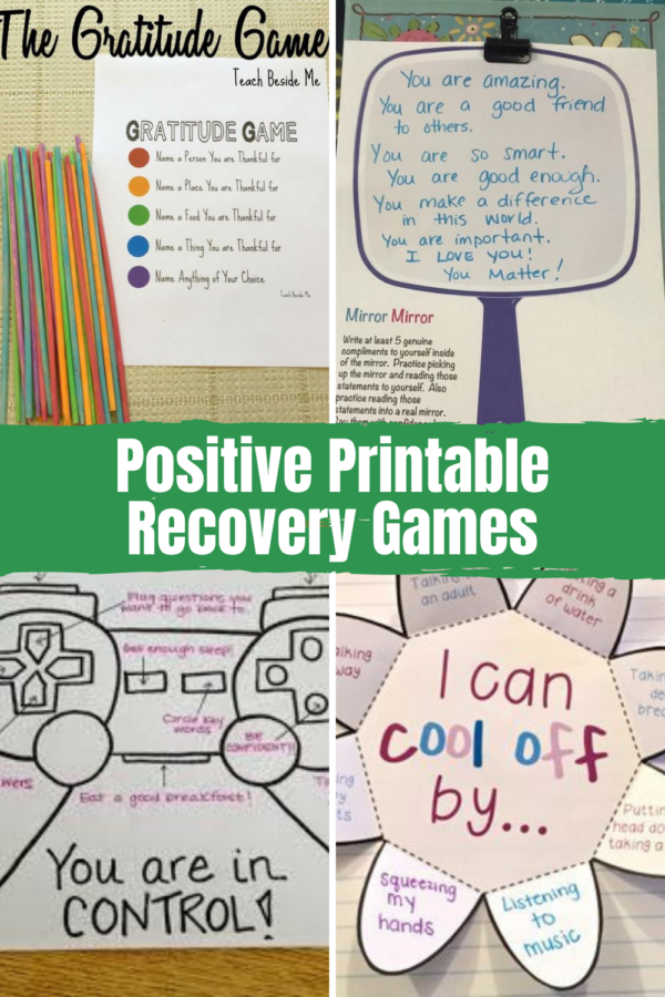 Positive Printable Recovery Games + Activities - Fun Party Pop