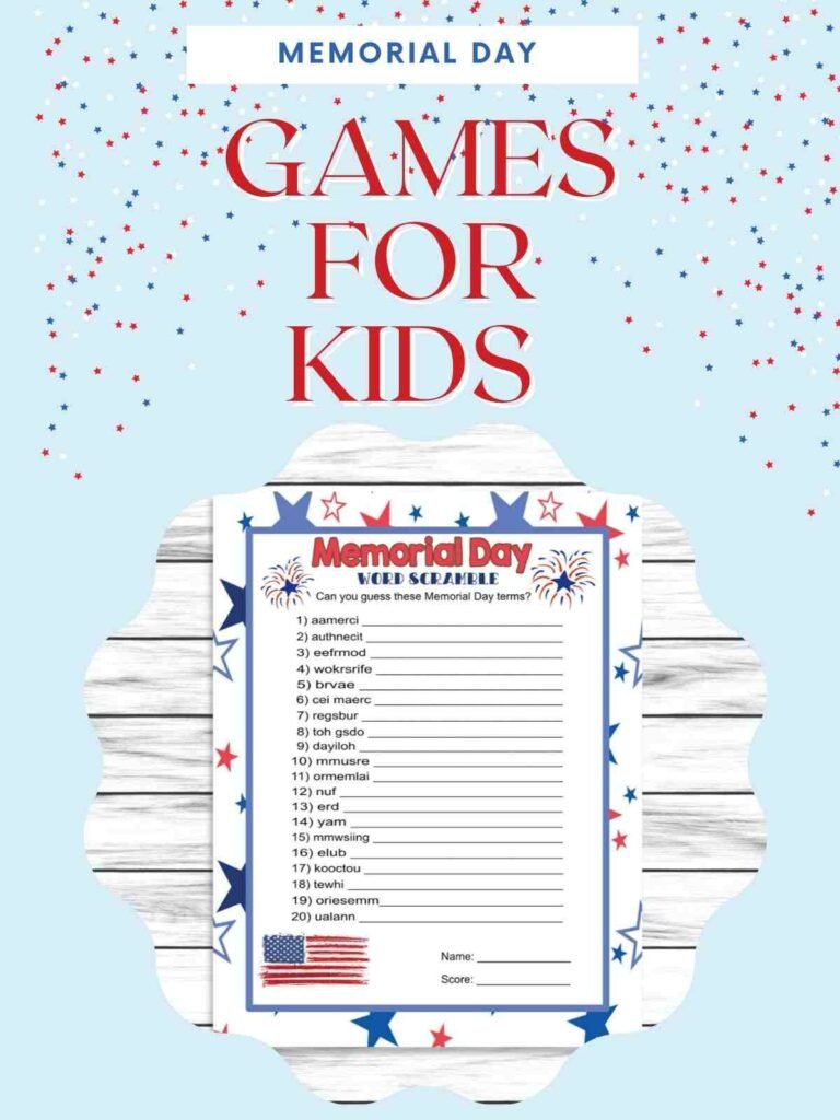 37+ Printable Memorial Day Games - Fun Party Pop