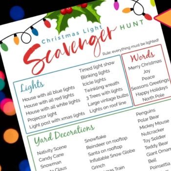 101+ Christmas Light Scavenger Hunt Ideas + Printables - Fun Party Pop