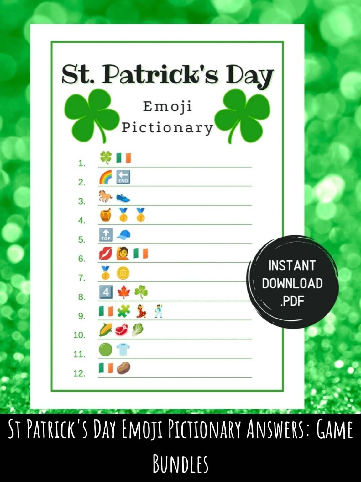 17+ St Patrick's Day Emoji Pictionary Answers For Printable Luck - Fun ...