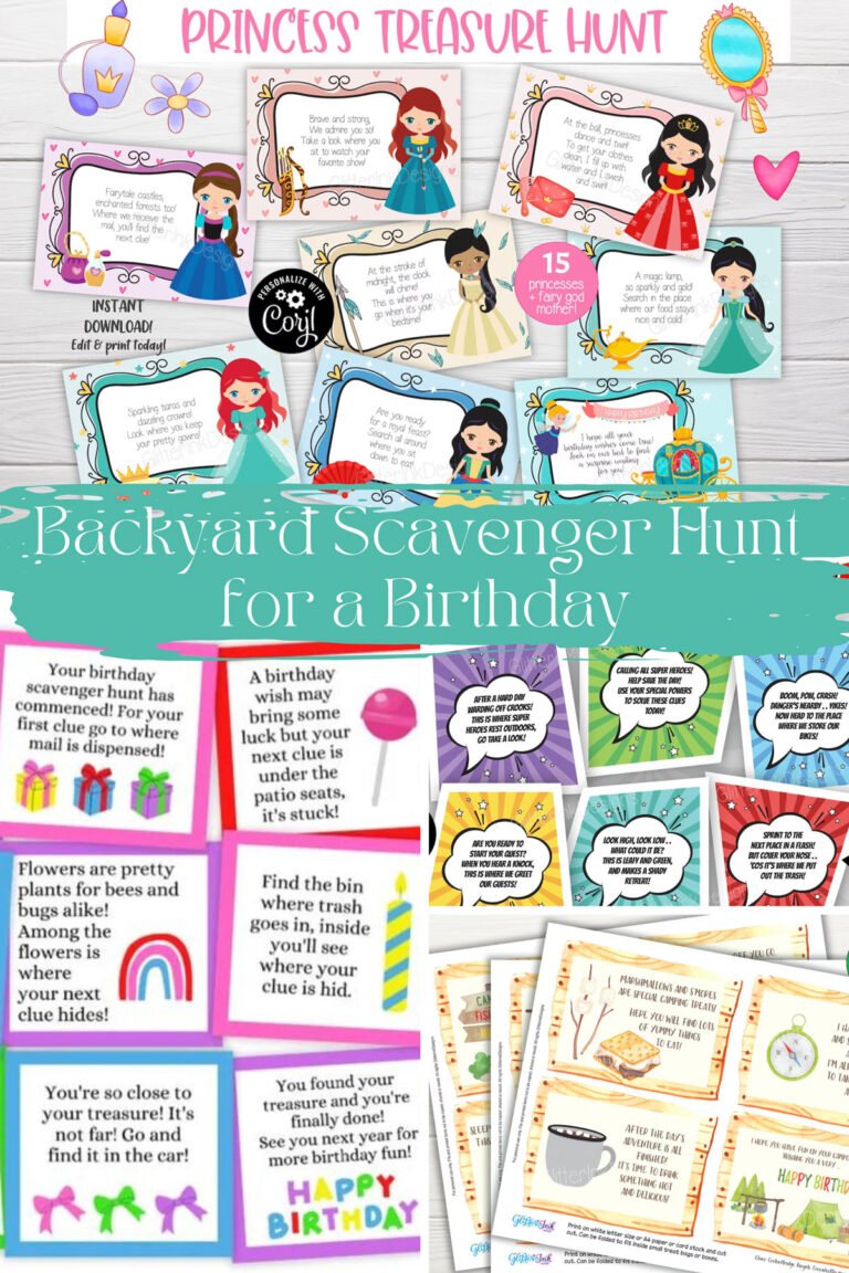 Backyard Scavenger Hunt Printable Ideas with 27 Fresh Clues - Fun Party Pop